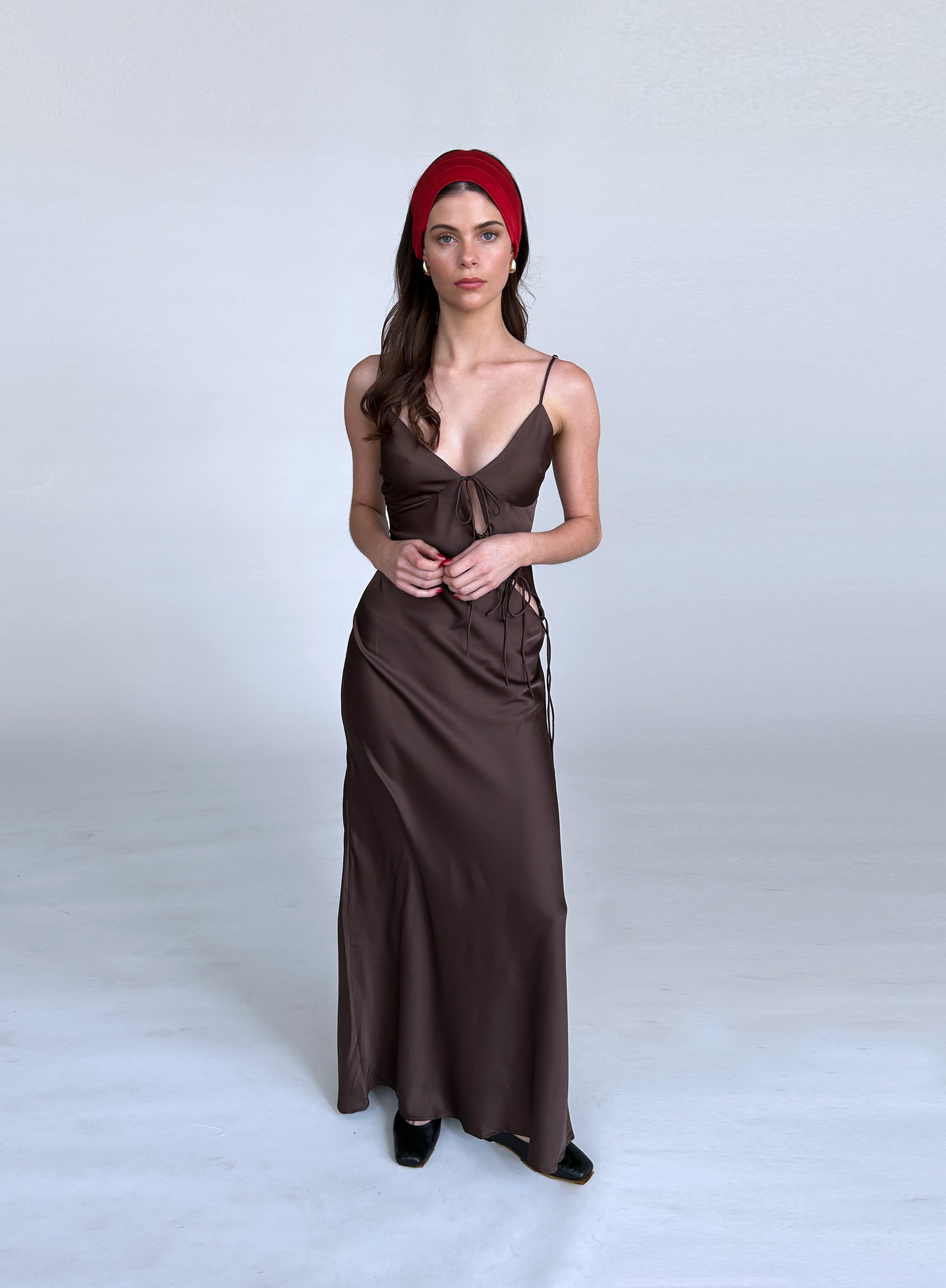 Claudine Silk Headwrap - Crimson – AETHERA